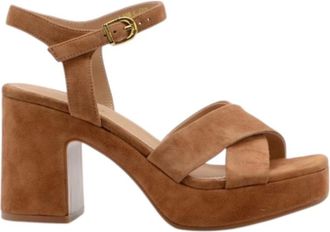 Janet & Janet Femme, Chaussures, Brun, Taille: 38 EU Sandale crois&eacute;e avec bride cheville