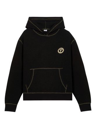 Babylon LA Hoodie in Waffeloptik - Schwarz