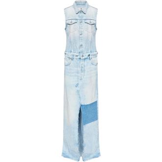 Maison Margiela Klares Blaues Knopfkleid mit Taschen - - Dresses - Damen - Blau - S
