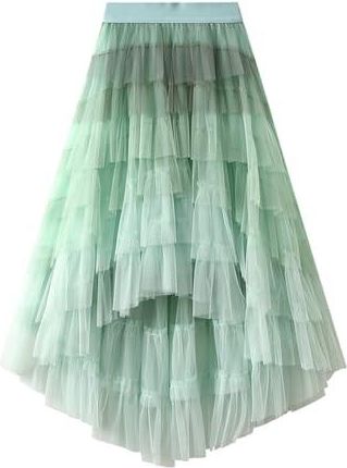 Generic Jupe tutu longue pour femme - Taille &eacute;lastique - Style classique - Couleur d&eacute;grad&eacute;e - Jupe de bal de fin dann&eacute;e, de sortie d&eacute;contract&eacute;e - Couleur pure