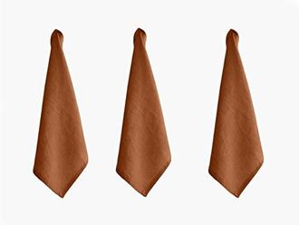 Vent du Sud Lot 3 Torchons Lin Lavé - Romance - 50 X 70 Cm - Marron