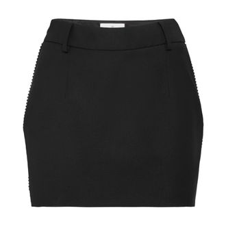 Philipp Plein Wool Mini Skirt Strass - - Skirts - Damen - Schwarzk - XS