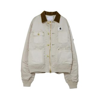 sacai Homme, Vestes, Blanc, Taille: L Veste en velours c&ocirc;tel&eacute; &agrave; poches en toile