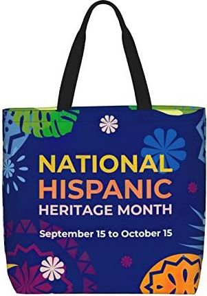Generic Sac Fourre-Tout Mois National Du Patrimoine Hispanique Sac &Agrave; Dos Personnaliser R&eacute;utilisable Sacs En Toile Pour Femmes, Pour Burea, Voyage, &Eacute;cole, Shop