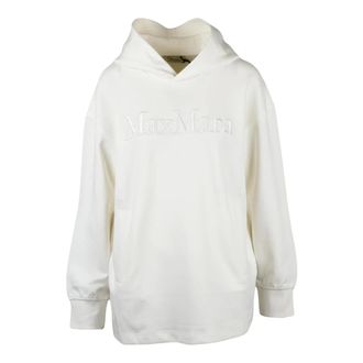 Max Mara Femme, Sweatshirts et sweats &agrave; capuche, Blanc, Taille: 38 FR SweaT-shirt &agrave; capuche Visiera