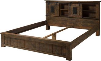 Massivmoebel24 Lit 180x200 en bois de manguier huilé railway 443