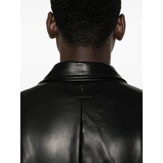 Salvatore Santoro Sheepskin Leather Coat - Black