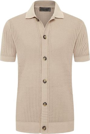 Ferrante Strick-Kurzarmhemd aus Baumwolle in Waffelstruktur in