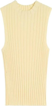 Max Mara Femme, Tops, Jaune, Taille: 36 FR Wkdbautta Top sans manches c&ocirc;tel&eacute;