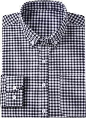 Generic Chemise Oxford classique &agrave; manches longues pour homme, coupe ajust&eacute;e, d&eacute;contract&eacute;e, unie, ray&eacute;e, boutonn&eacute;e, 801, 3XL