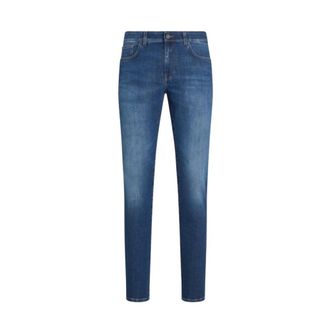 Pantaloni Torino Homme, Jeans, Bleu, Taille: W34 Indigo Slim Fit Denim Jeans