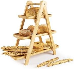 Excelsa Pr&eacute;sentoir &agrave; 3 &eacute;tag&egrave;res en Bois, 39,5 x 15 x 38 cm, Porte-Fruits et Pains