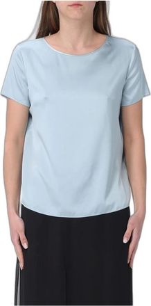Emporio Armani Blouse en soie - Femme - Blouses et Chemises - Bleu - Taille: 38 FR