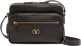 Valentino Garavani Homme, Sacs, Noir, Taille: ONE Size Sac bandouli&egrave;re Antibes en cuir de veau