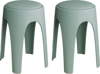 Generic 18.9Zoll stapelbare St&uuml;hle mit gepolsterten Sitzen, Runde Nesting Plastik f&uuml;r Flexible Klassenzimmer, Familie Versammlung, Langlebige R&uuml;ckenlose, Bunt