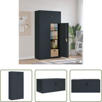 vidaXL vidaXL Aktenschrank mit Einlegeb&ouml;den - Aktenschrank Anthrazit 90x40x180 cm Stahl