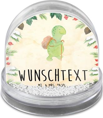 Mr. & Mrs. Panda Personalisierte Schneekugel Schildkröte Wanderer - Geschenke, Personalisierbare, mutig, Weihnachtsschneekugel, Schildkröten, Mit Namen, Fotokugel, Ruc