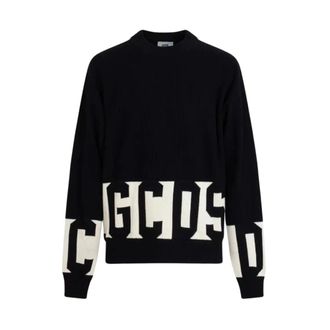 GCDS Gcds, Homme, Pulls, Noir, Taille: L Cotton Low Band Sweater