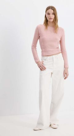 Mango Pull maille coutures rose - Femme - XS - MANGO