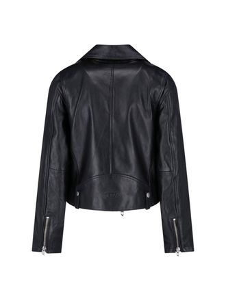 Diesel Womens Jackets Black Cowhide