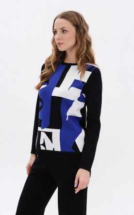 Passioni Strickpullover mit Grafikmuster