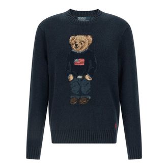 Polo Ralph Lauren Bear Baumwoll-Leinen-Pullover - - Knitwear - Herren - Blau - XS