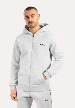 Smilodox Kapuzenstrickjacke Yassin, Zip Hoodie mit Logo, leicht überschnittene Schultern Kapuzenpullover weicher hochwertiger Stoff sportlicher Hoody Alltag