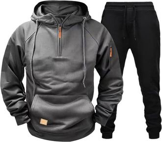 Generic Surv&ecirc;tement Homme &agrave; Capuche,Ensemble Jogging Homme 2 Pi&egrave;ces Sweat-Shirt &Agrave; Capuche Et Pantalon V&ecirc;tement De Sport Casual Mode Surv&ecirc;tement Homme Ensemble