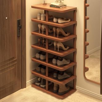 Generic Offenes Schuhregal aus Holz, Kompaktes Schuhregale for Kleine R&auml;ume, Vertikaler Schuhst&auml;nder for Eingangsbereich und Studentenwohnheim