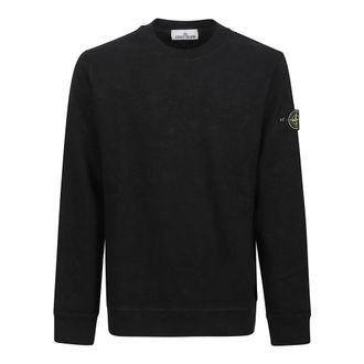 Stone Island Homme, Sweatshirts et sweats &agrave; capuche, Noir, Taille: M Heavy Woven SweaT-shirt