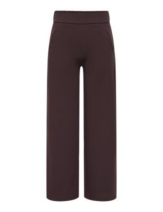 Jacqueline de Yong JdY Damen Jdylouisville Catia Life Wd PNT JRS Noos Hose Mit Hohem Bund Und Weitem Bein, Fudge, S / 34L