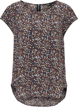 Only Damen Einfarbige Kurzarm Bluse Basic Rundhals Ausschnitt Blusen T-Shirt Blouse Oberteil ONLVIC, 15161116,Night Sky/AOP:Ella Ditsy Flower,40