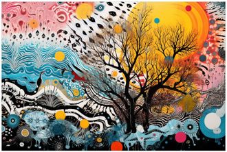 Wallario K&uuml;chenr&uuml;ckwand aus Glas 90 x 60 cm, Motiv: Abstrakter Sonnenaufgang | Spritzschutz abwischbar & pflegeleicht