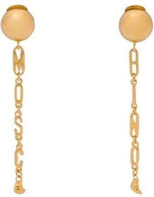 Moschino Femme, Accessoires, Jaune, Taille: ONE Size Metal Drop Earrings