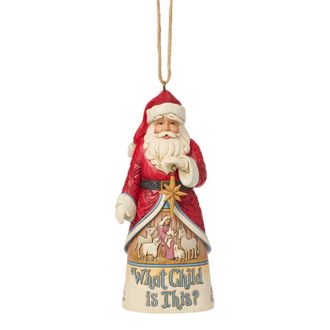 Enesco Jim Shore Heartwood Creek Song Series Weihnachtsmann What Child is This H&auml;ngeornament, 12 cm, Mehrfarbig