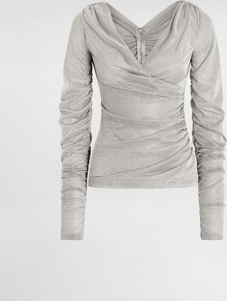 Dolce & Gabbana Lamé Jersey Top - Frau Blusen Und Tops Silber 42