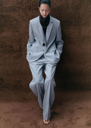 Mango Pantalon de costume fines rayures bleu - Femme - 32 - MANGO