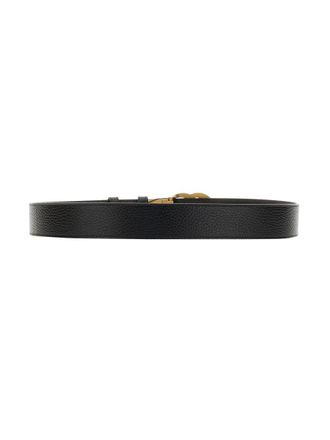 Gucci Reversible Leather with Double G Buckle Belt - Black
