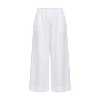 Max Mara Femme, Pantalons, Blanc, Taille: 36 FR Mxpdestino Wide Pantalons