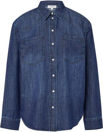 s.Oliver Langarmbluse Bluse Denimshirt