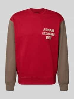 A|X Armani Exchange Sweatshirt mit Label-Stitching und Rundhalsausschnitt