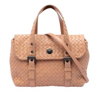 Bottega Veneta Sac bandouli&egrave;re en cuir tress&eacute; Pre-owned - Femme - Pre-owned - Brun - Taille: ONE Size