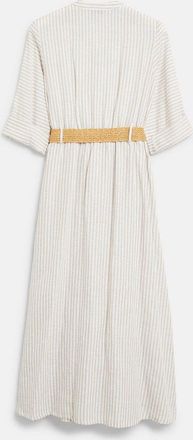 s.Oliver Midikleid Kleid Gestreiftes Midi-Leinenkleid mit G&uuml;rtel