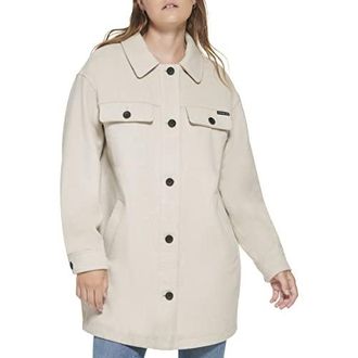 Calvin Klein Veste longue &agrave; &eacute;paules tombantes pour femme, kaki, X-Large