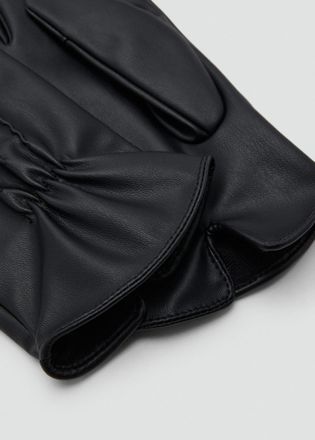 Mango Lederoptik-Handschuhe schwarz - Damen - S - MANGO