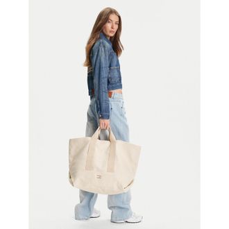 Tommy Jeans Handtasche Tommy Jeans Tjw Tote Edition Canvas AW0AW17542 Beige