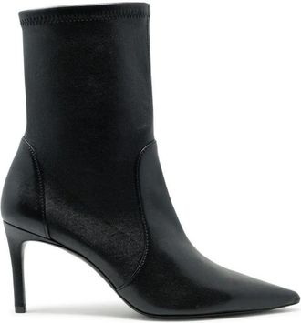 Stuart Weitzman Stiefel - Sj974 Black Nappa Stretch 75 Bootie - Gr. 5_5 - in Schwarz - f&uuml;r Damen