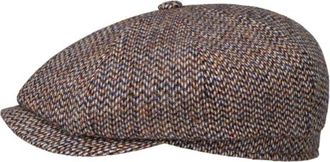 Stetson Casquette Hatteras Tweed Freestyle Homme - Made in The EU Type Gavroche avec Visiere, Doublure Hiver Automne-Hiver - M (56-57 cm) Bleu-Orange