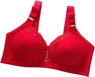 Generic Tailles de raffermissement de la poitrine, grande taille, grande poitrine, sans soutien-gorge doux et confortable, rouge, 48