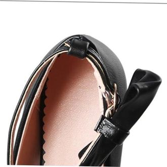 Yardwe Chaussures Femmes &agrave; Talon Moyen Chunky &Eacute;l&eacute;gantes avec Noeud Confortables pour Marche et Usage Quotidien Single Shoes Femme Noir